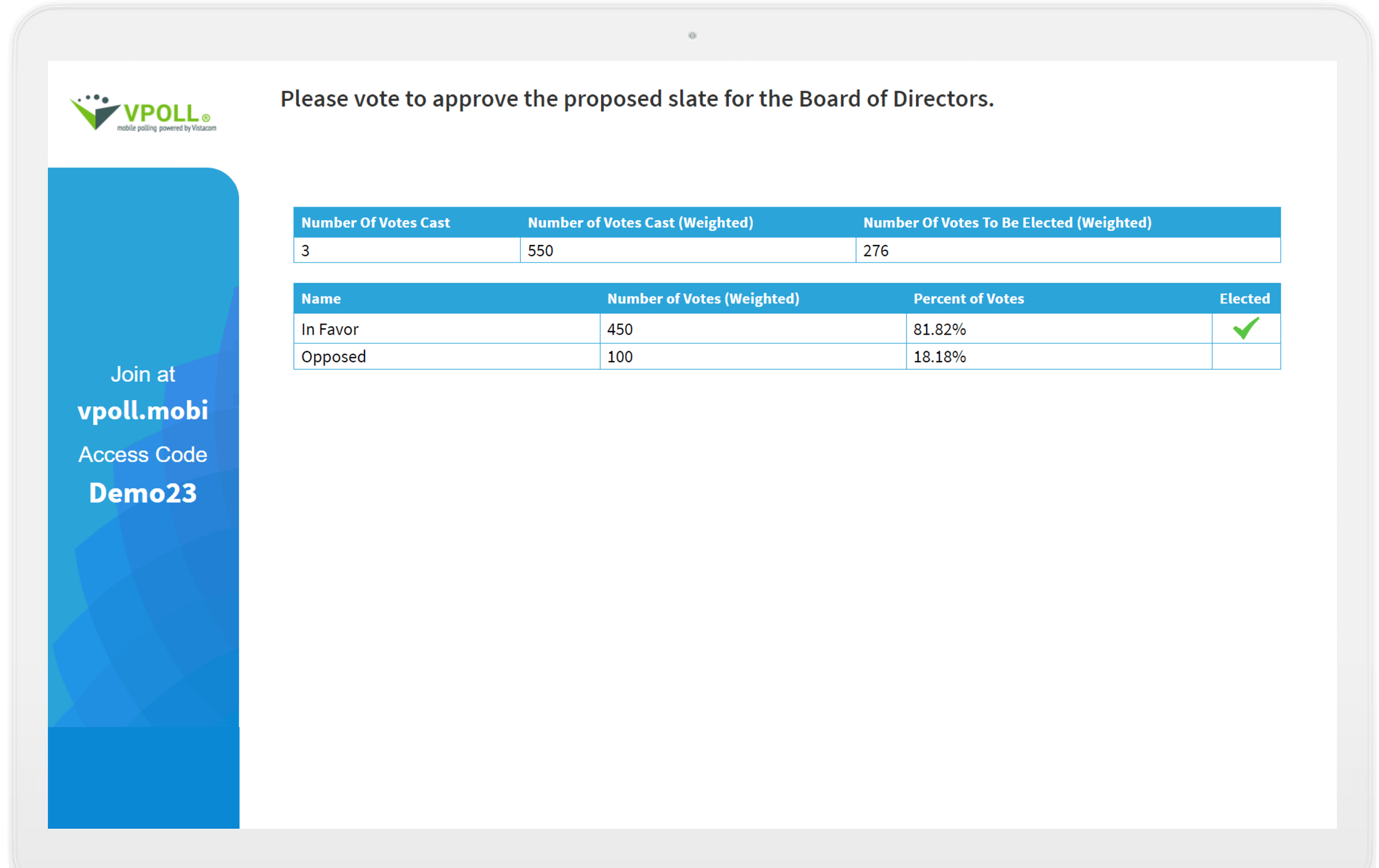 Virtual Elections E-Voting System - VPOLL Mobile